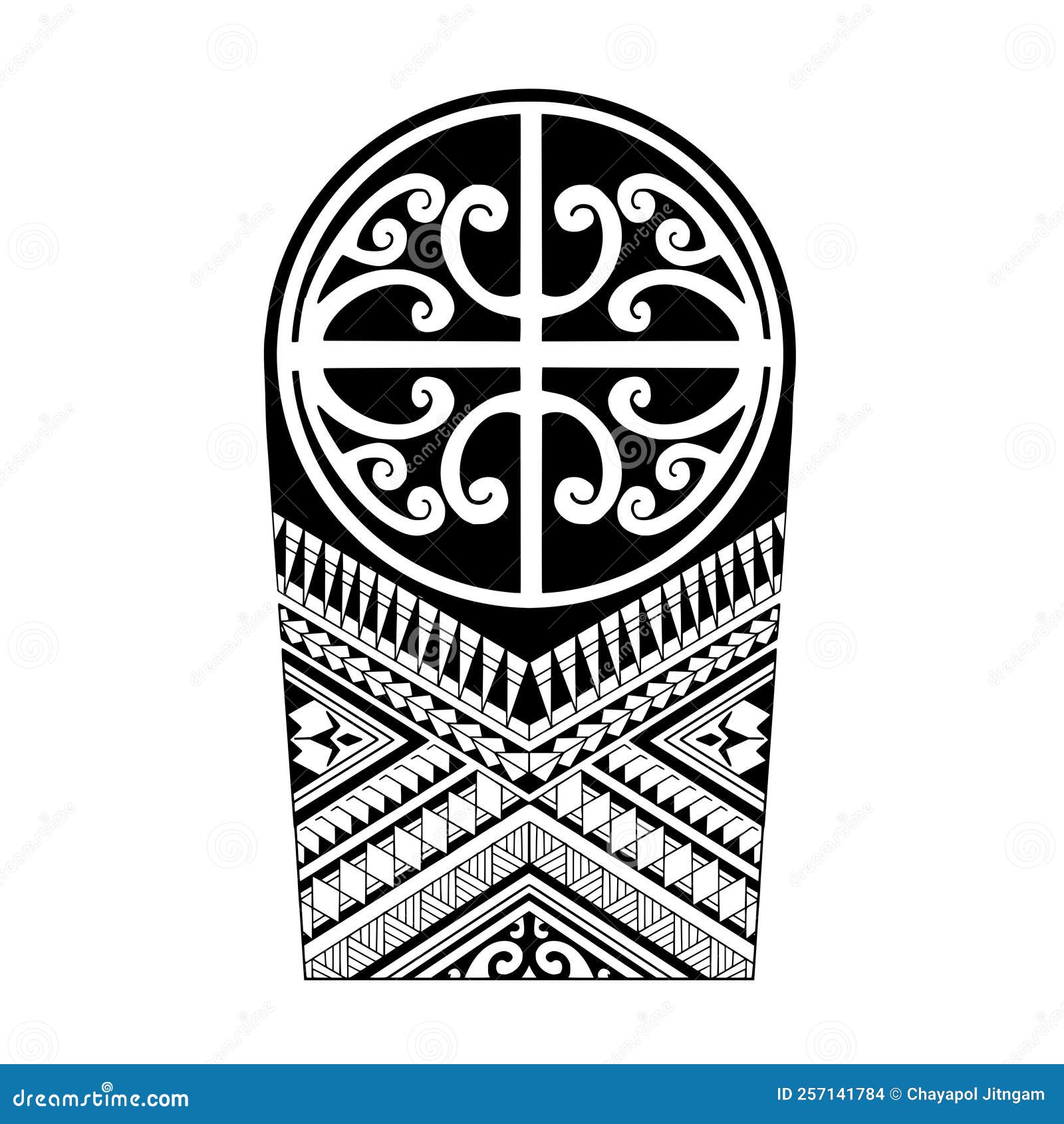 Wrap Around Arm Polynesian Tattoo Design. Stock Vector - Illustration ...