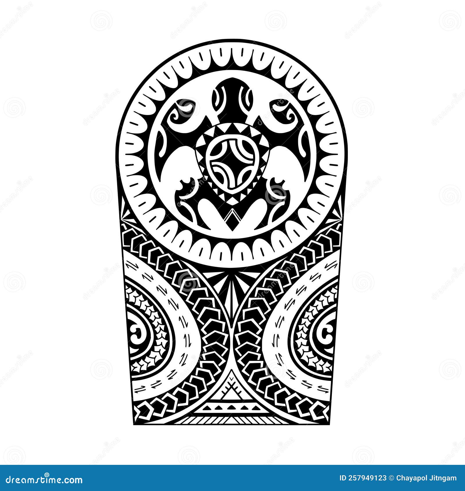 Wrap Around Arm Polynesian Tattoo Design. Stock Vector - Illustration ...