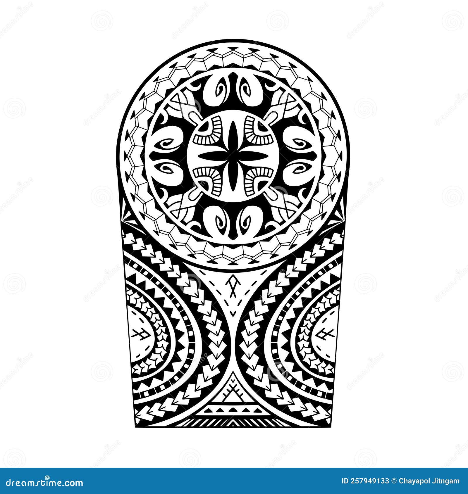 Wrap Around Arm Polynesian Tattoo Design. Stock Vector - Illustration ...