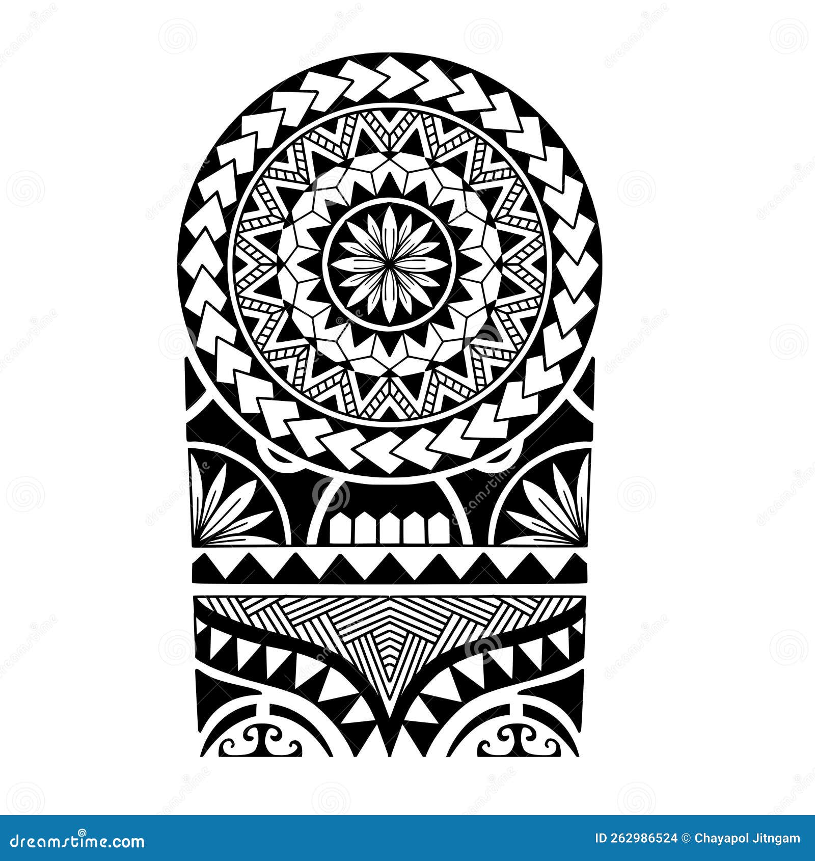 Wrap Around Arm Polynesian Tattoo Design. Pattern Aboriginal Samoan ...