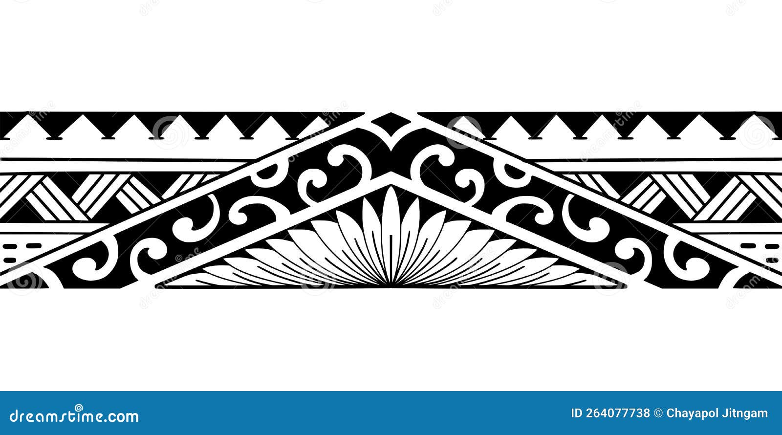 Wrap Around Arm Polynesian Tattoo Design. Pattern Aboriginal Samoan ...
