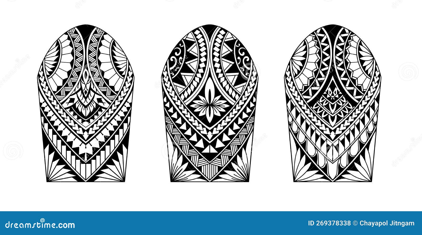 Wrap Around Arm Polynesian Tattoo Set Design. Pattern Aboriginal Samoan ...