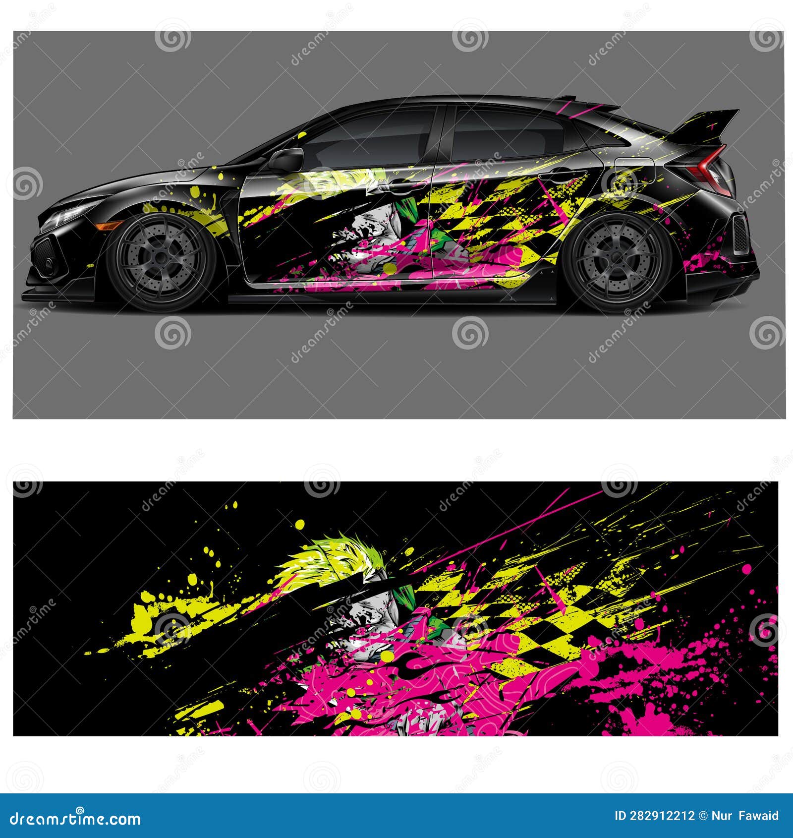 Wrap Car Design Livery Vector Abstract Vinyl Sticker Printing. Stock ...