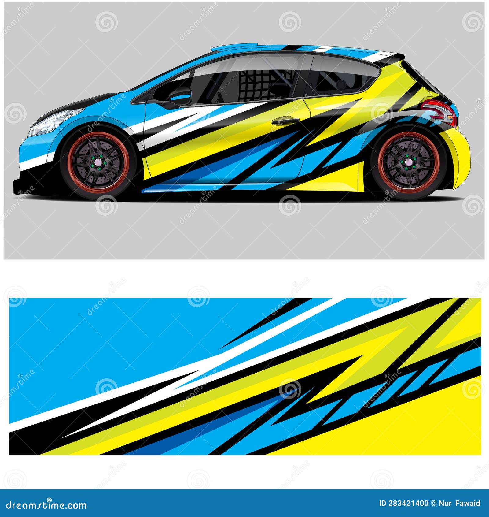 Wrap Car Design Livery Vector Abstract Vinyl Sticker Printing. Stock ...