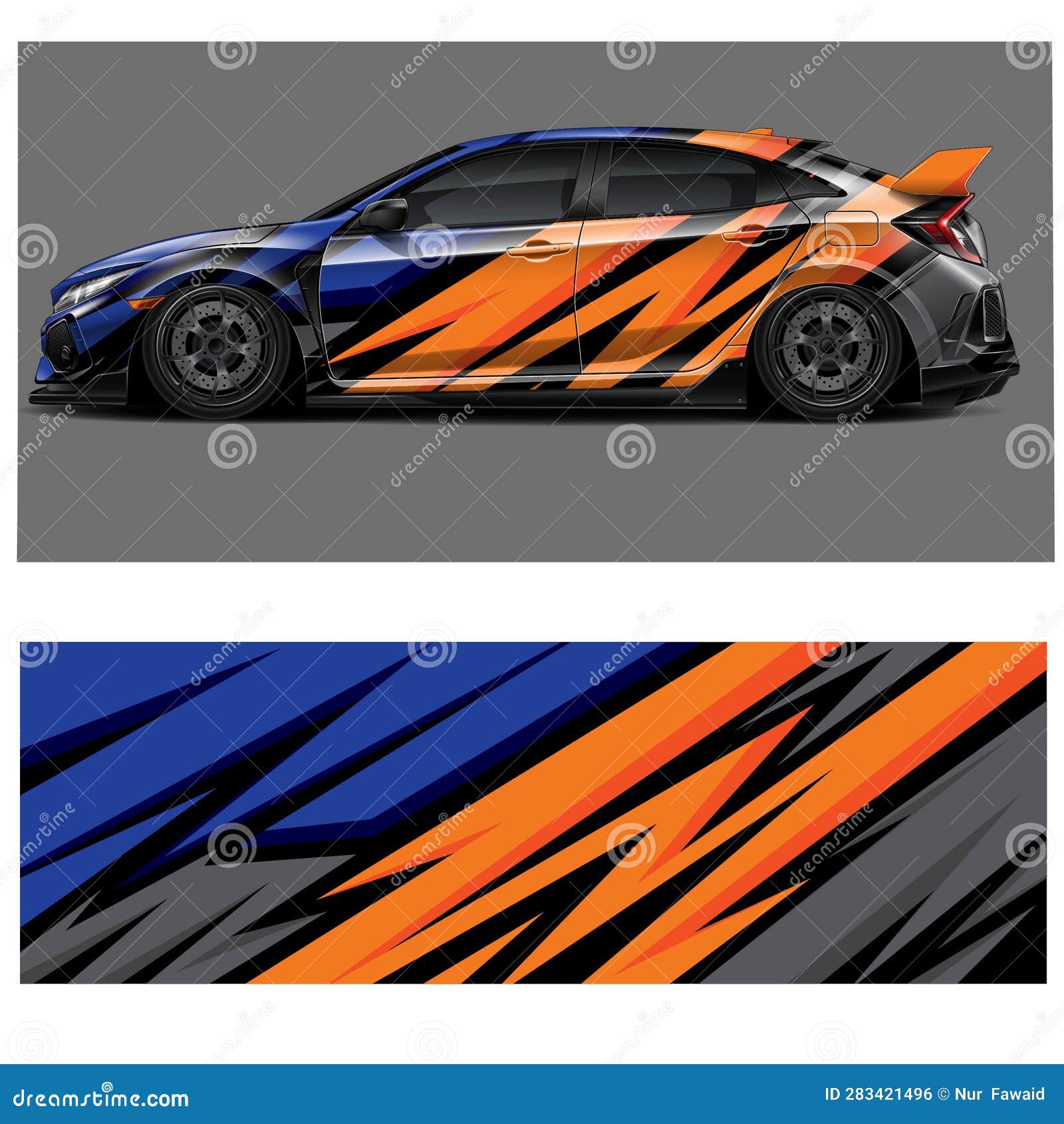 Wrap Car Design Livery Vector Abstract Vinyl Sticker Printing. Stock ...