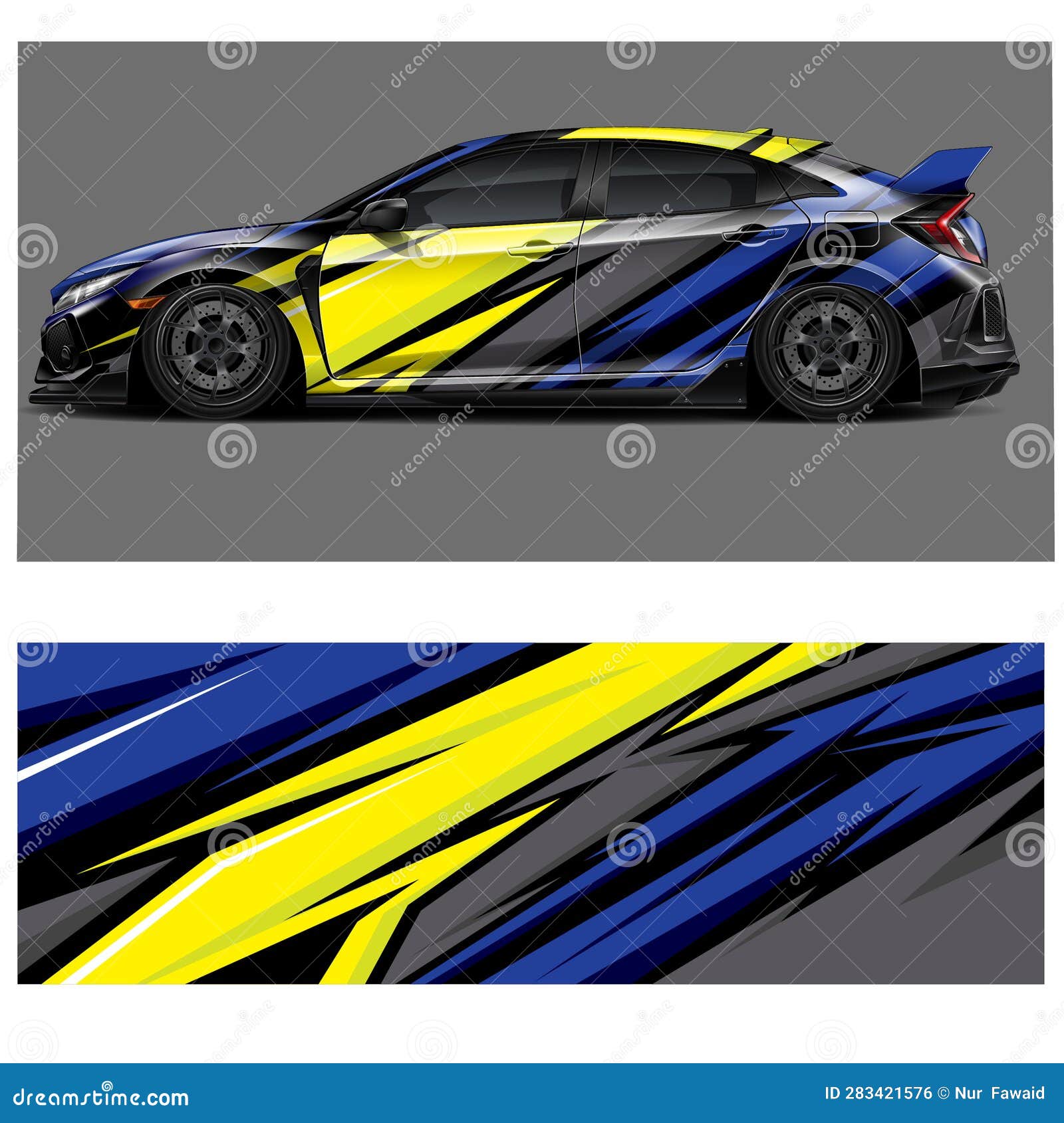 Wrap Car Design Livery Vector Abstract Vinyl Sticker Printing. Stock ...