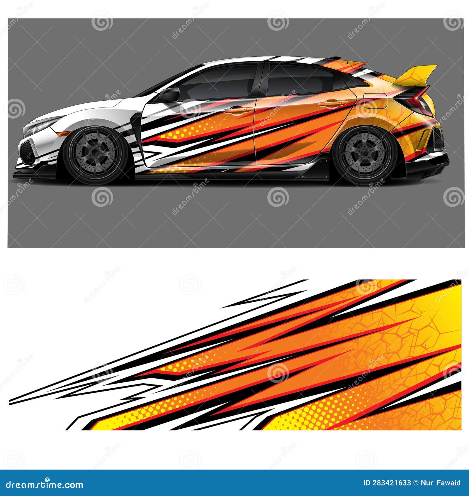 Wrap Car Design Livery Vector Abstract Vinyl Sticker Printing. Stock ...