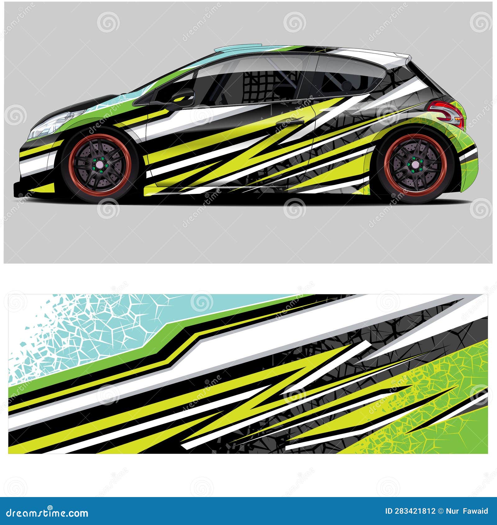 Wrap Car Design Livery Vector Abstract Vinyl Sticker Printing. Stock ...