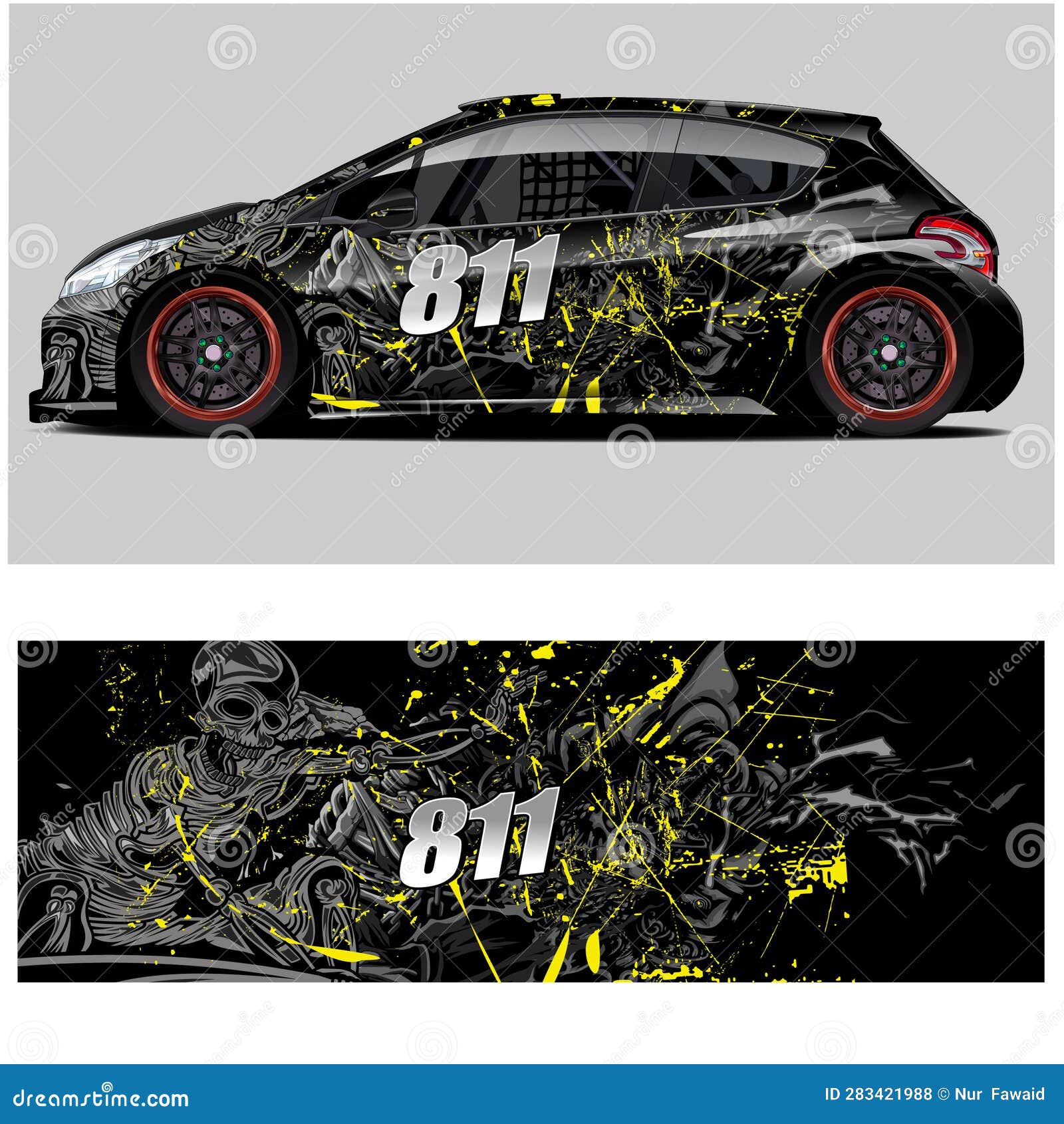 Wrap Car Design Livery Vector Abstract Vinyl Sticker Printing. Stock ...