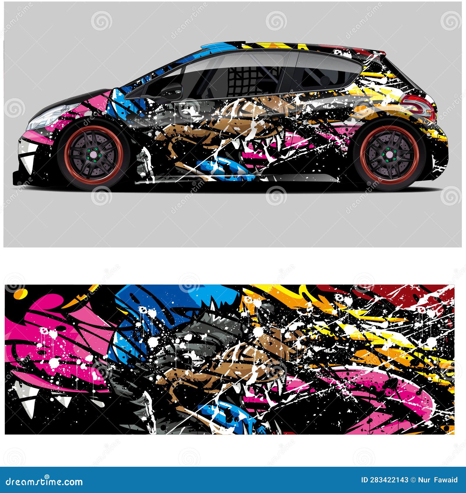 Wrap Car Design Livery Vector Abstract Vinyl Sticker Printing. Stock ...
