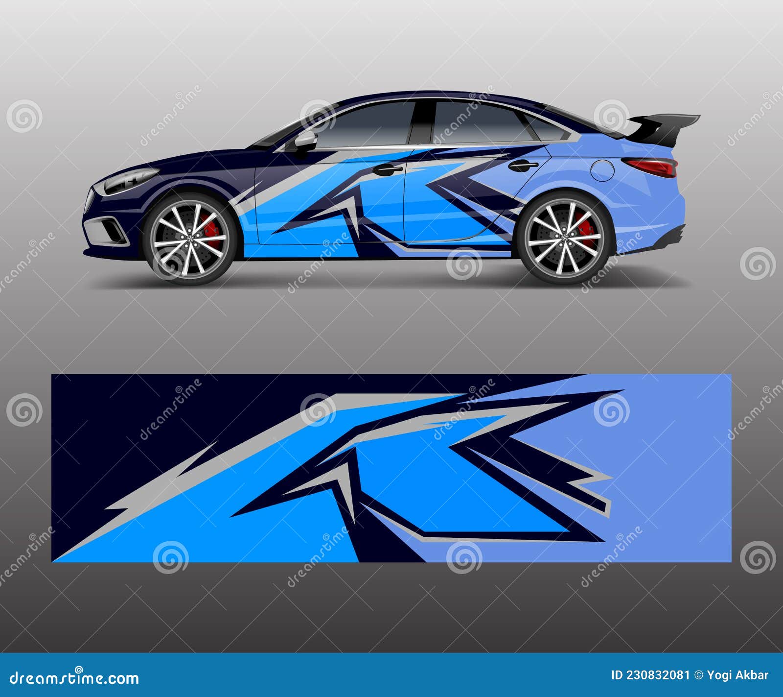Wrap Design for Custom Sport Car. Sport Racing Car Wrap Decal and ...