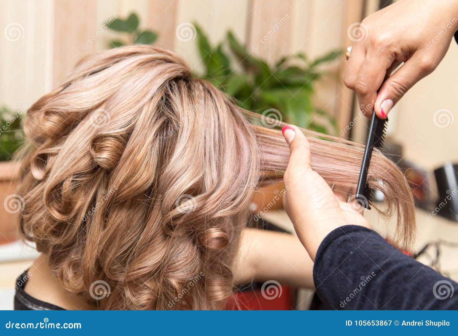 Wrap Hair Curling in a Beauty Salon Stock Image - Image of hair, curl ...