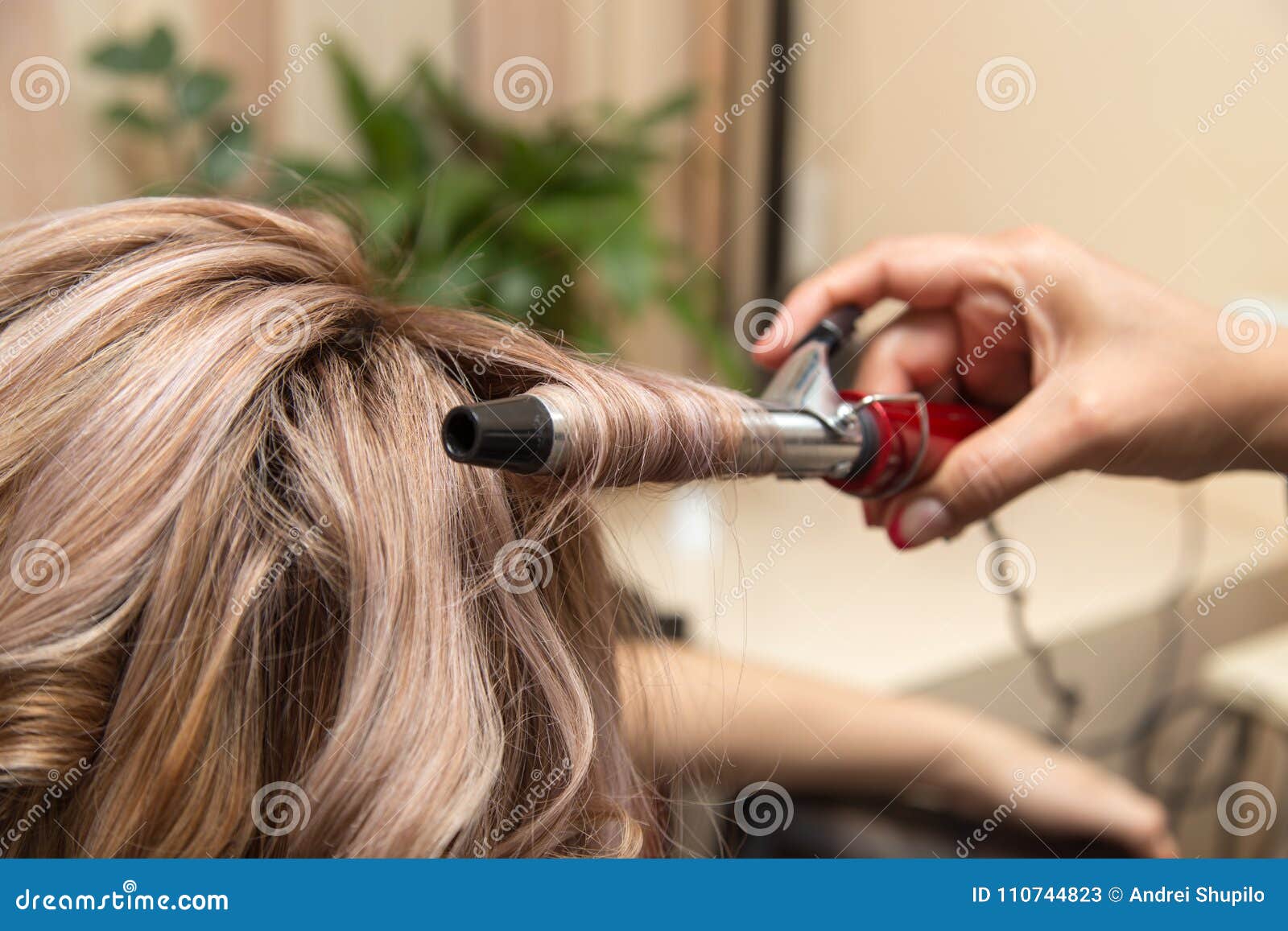 Wrap Hair Curling in a Beauty Salon Stock Image - Image of people ...