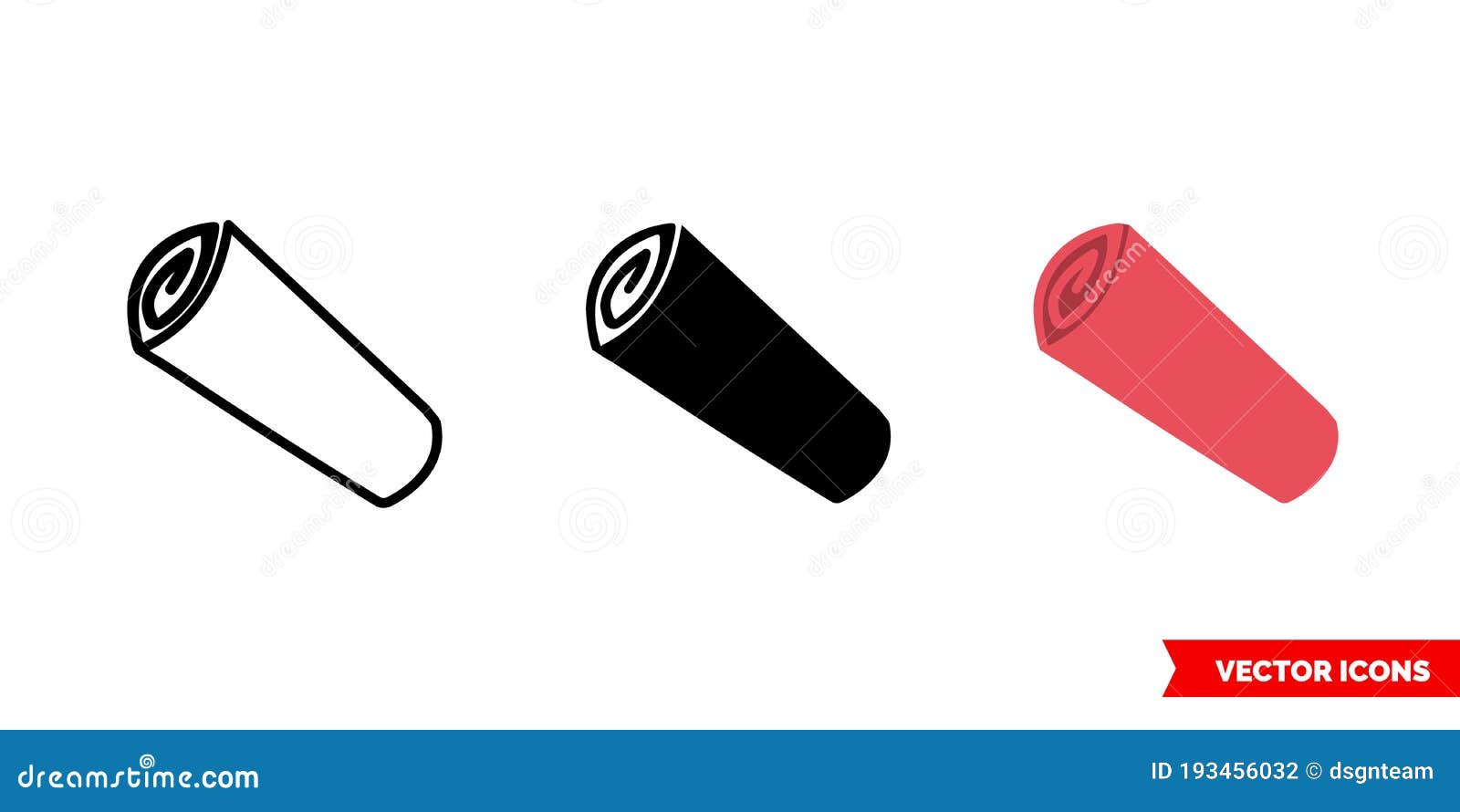 Wrap Icon of 3 Types Color, Black and White, Outline. Isolated Vector ...