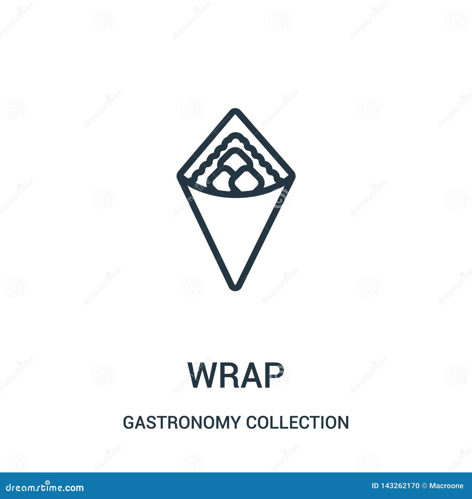 Wrap Icon Vector from Gastronomy Collection Collection. Thin Line Wrap ...