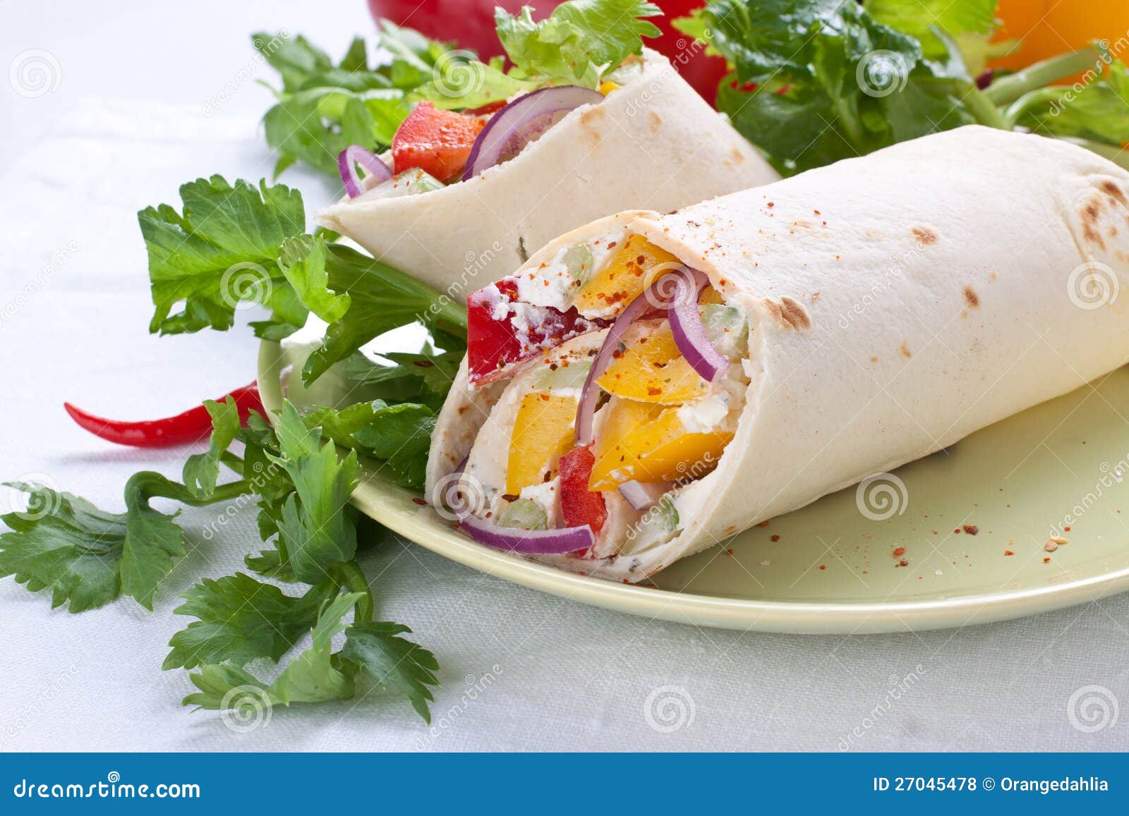Wrap Sandwich stock photo. Image of tortilla, snack, vegetable - 27045478