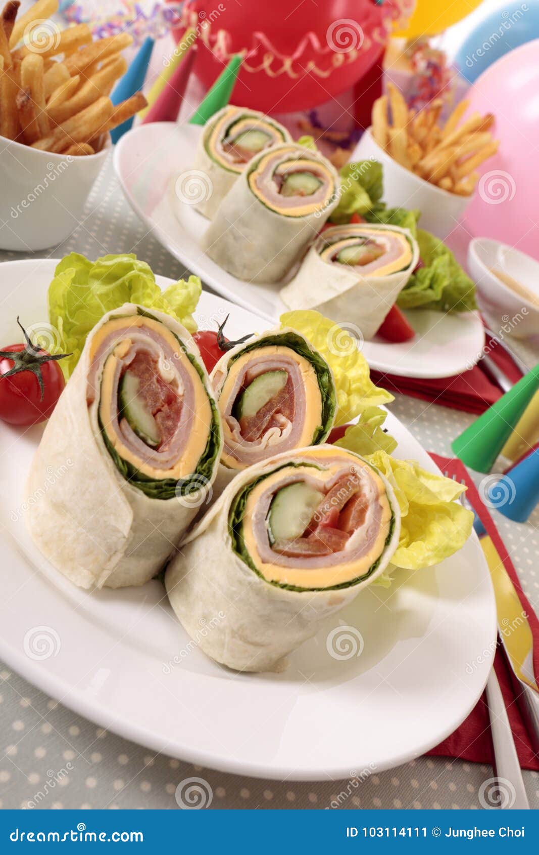 Wrap Sandwiches for Party Food Stock Image - Image of lunch, sandwich ...