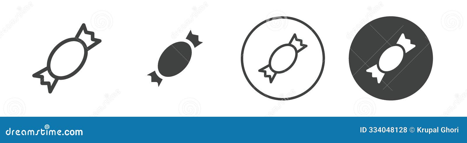 Wrapped Candy Icon Vector Logo Outline Stock Vector - Illustration of ...