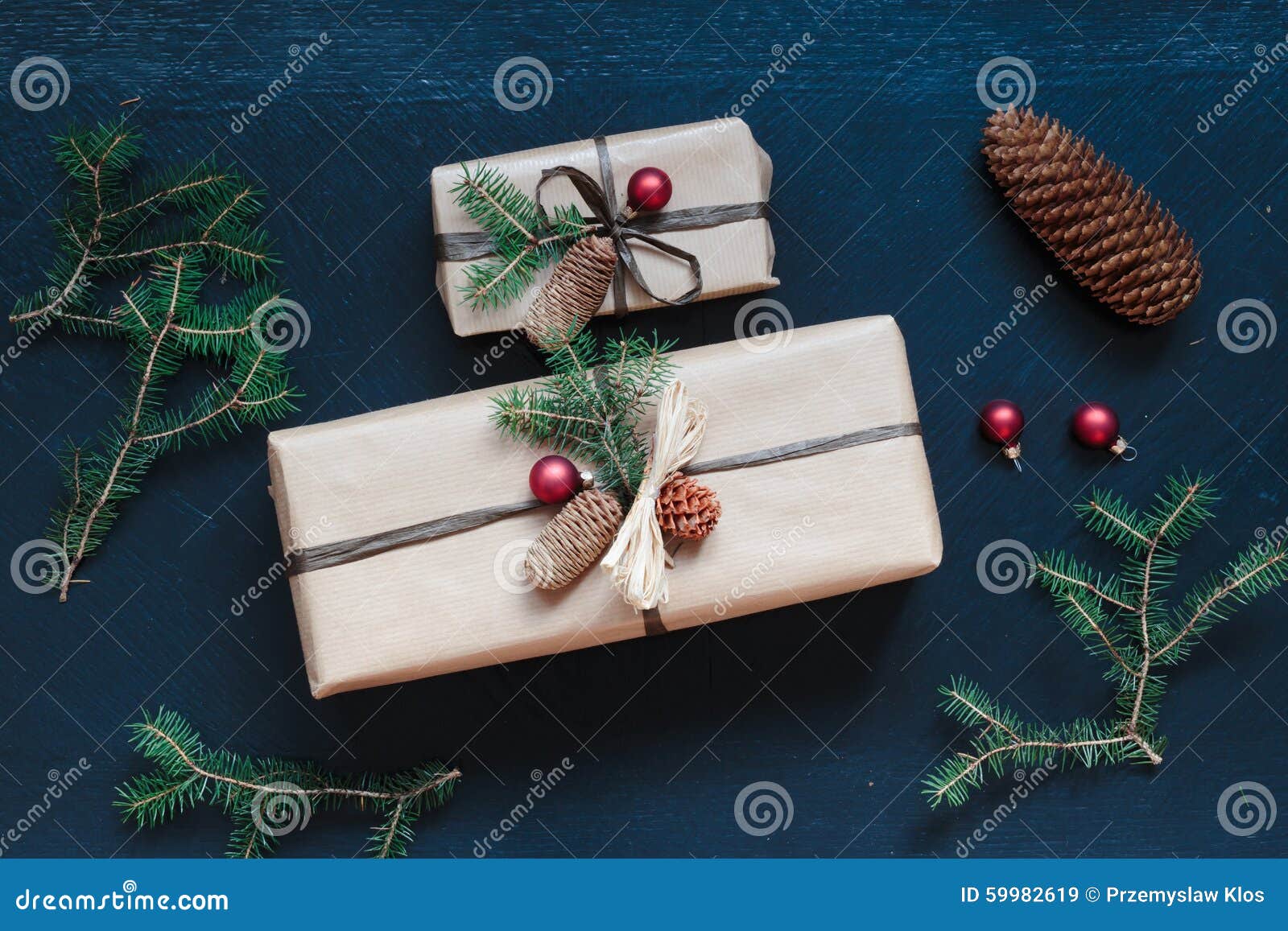 Wrapped Christmas Presents on the Table Stock Image - Image of ...