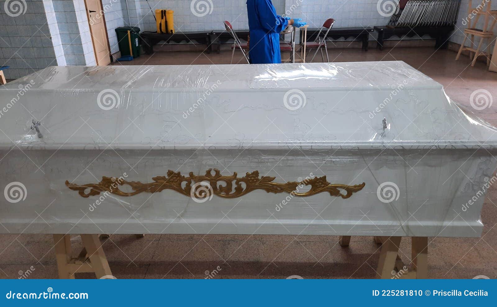 Wrapped Coffin of a Covid Patient Stock Photo - Image of metal ...
