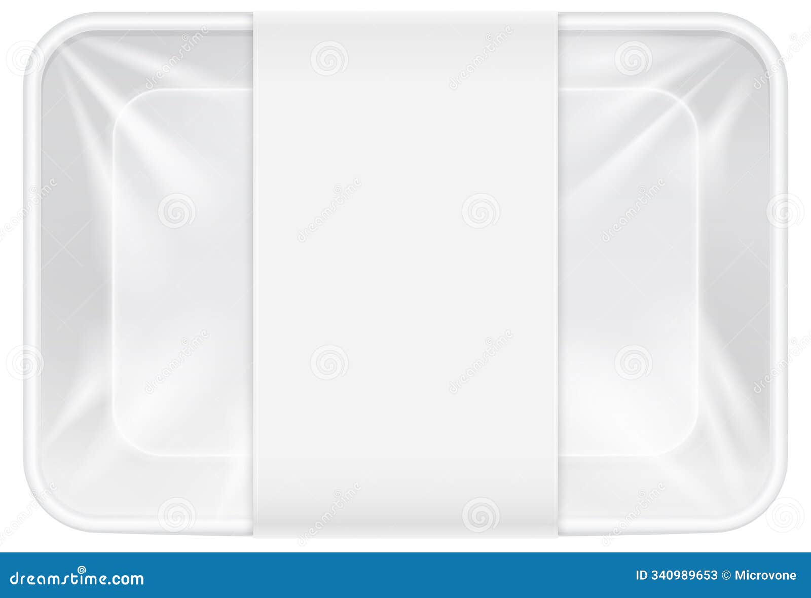 Wrapped Food Tray Mockup. Empty Realistic Pack Stock Vector ...