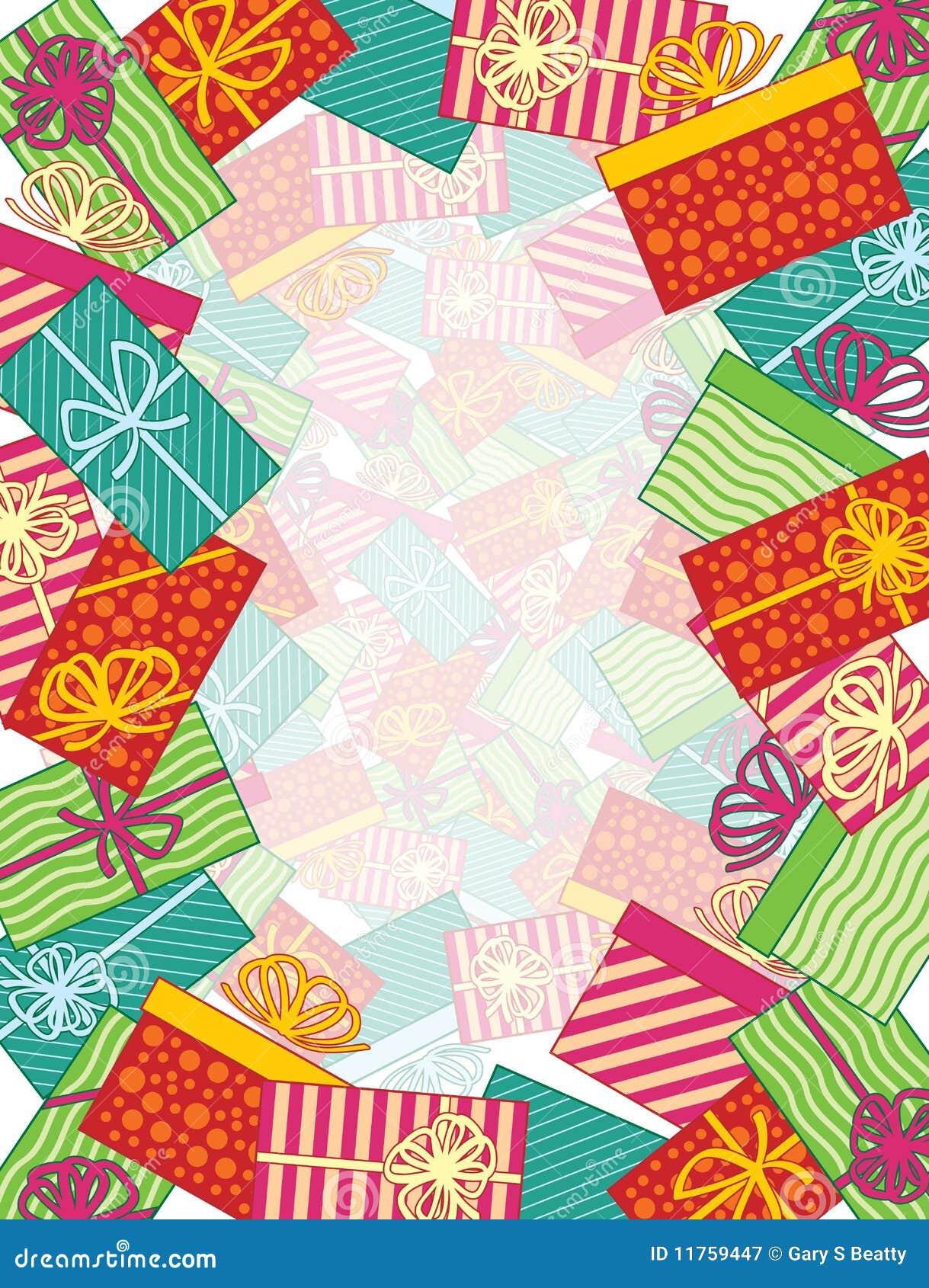 Wrapped Gifts Border stock illustration. Illustration of package - 11759447