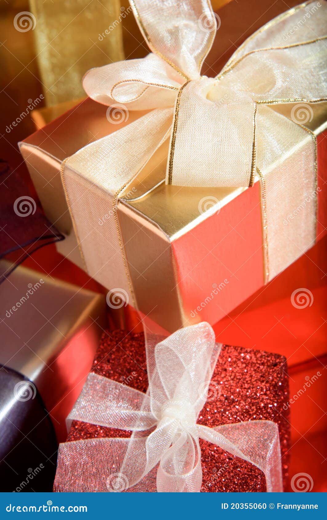 Wrapped Gifts with Ribbons stock photo. Image of choice - 20355060