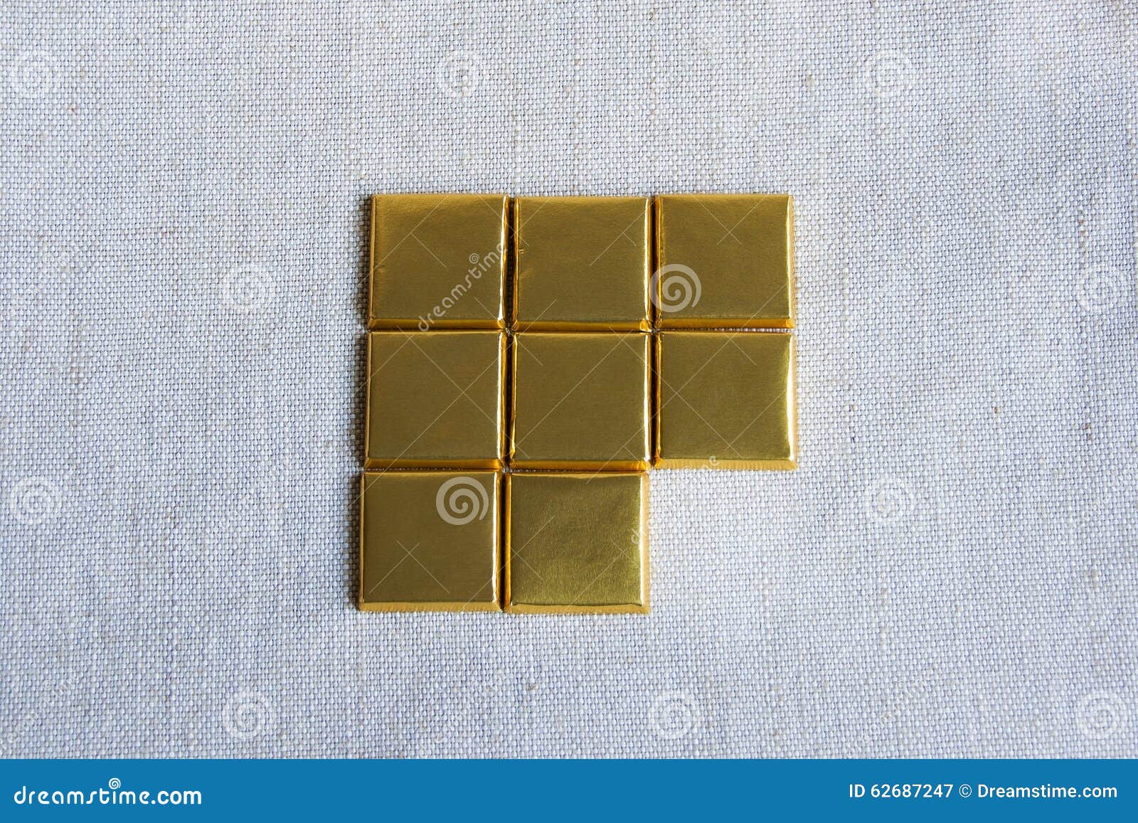 Wrapped Golden Chocolate Bar Squares Photos - Free & Royalty-Free Stock ...