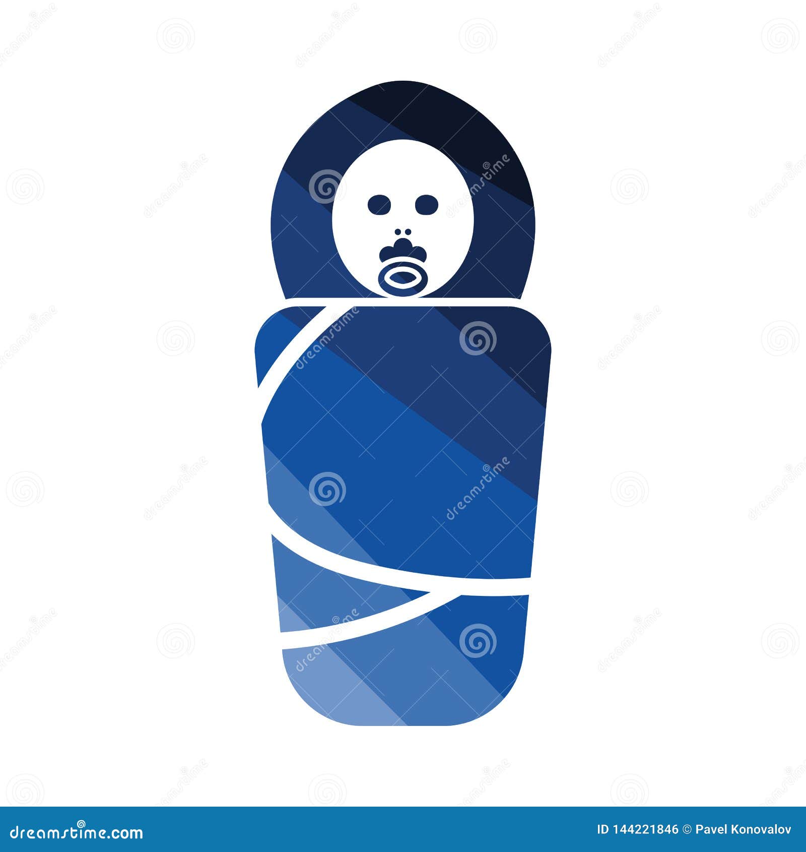 Wrapped infant icon stock vector. Illustration of clip - 144221846