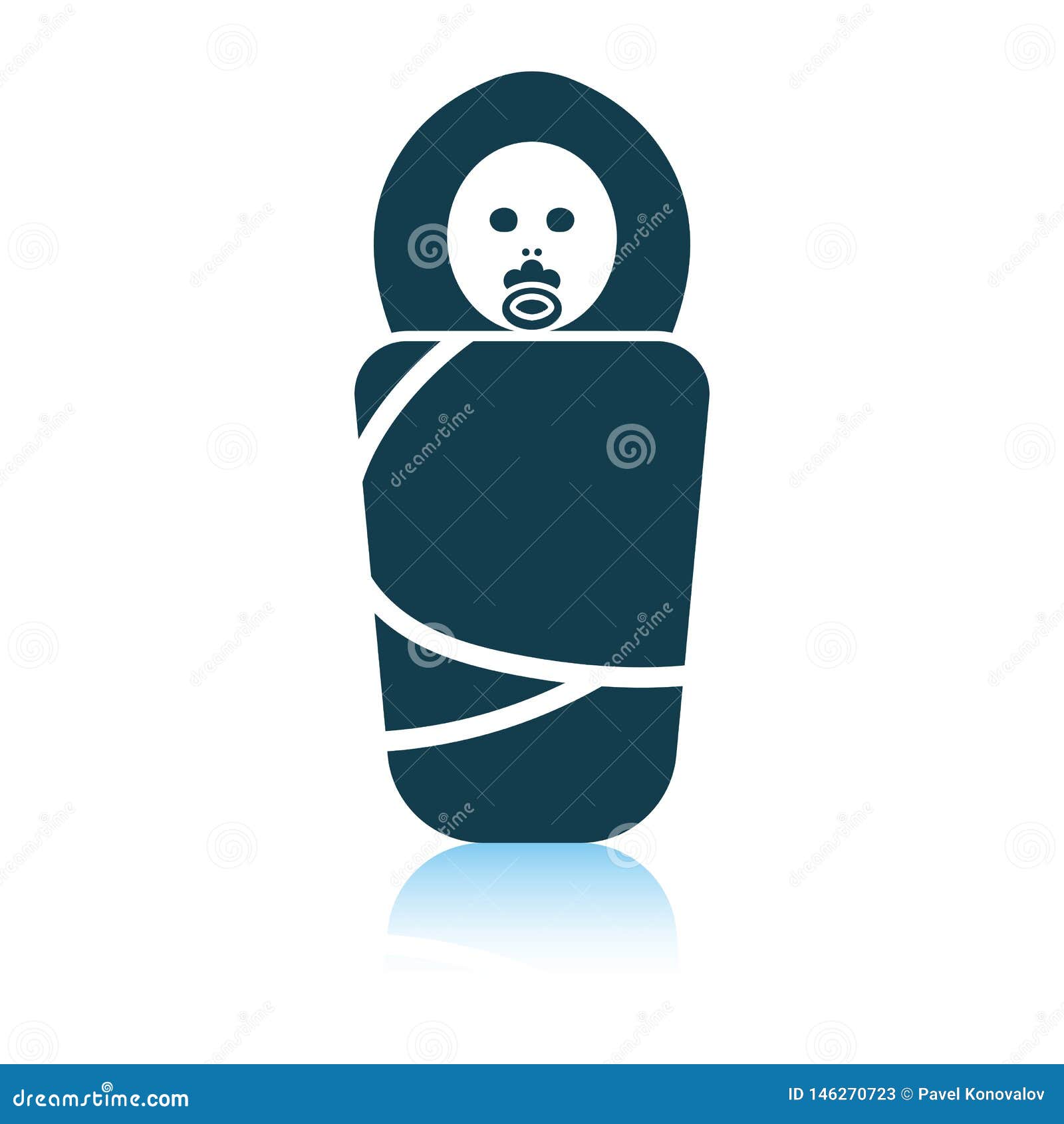Wrapped infant icon stock vector. Illustration of cartoon - 146270723