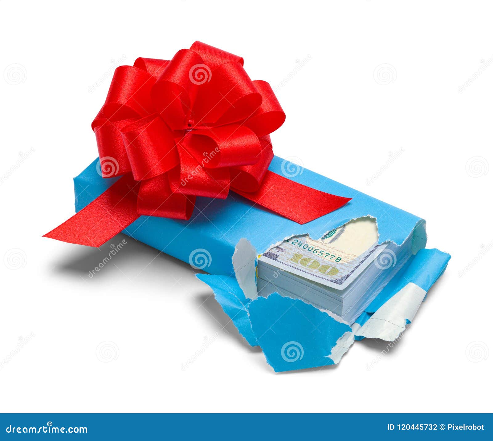 Wrapped Money with Bow stock photo. Image of tender - 120445732