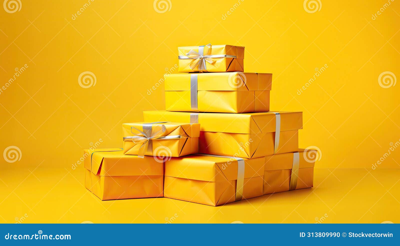 Wrapped Package Yellow Background Stock Illustration - Illustration of ...
