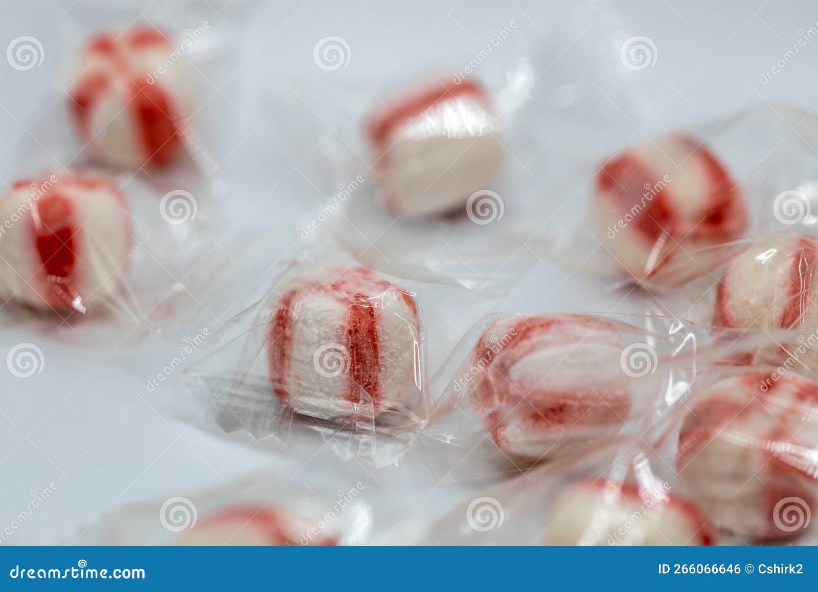 Wrapped Peppermint Candies on a White Background Stock Photo - Image of ...