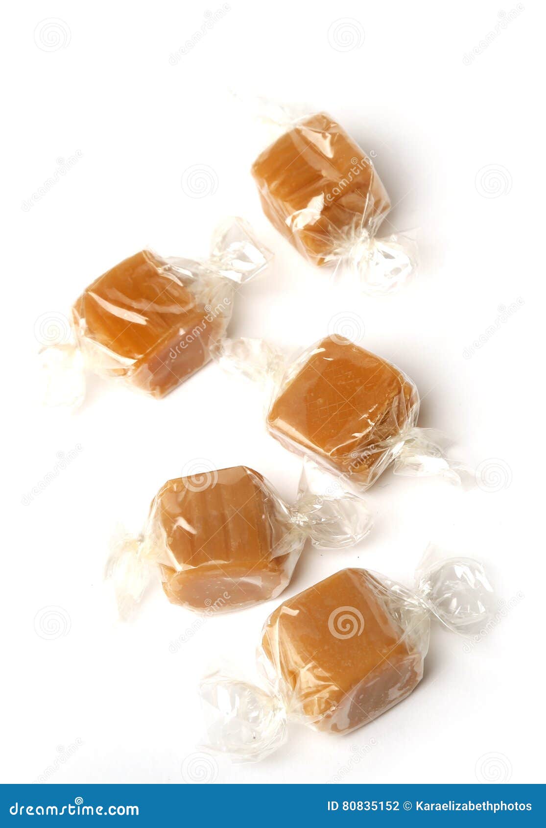 Wrapped Pieces of Fudge on a White Background Stock Photo - Image of ...