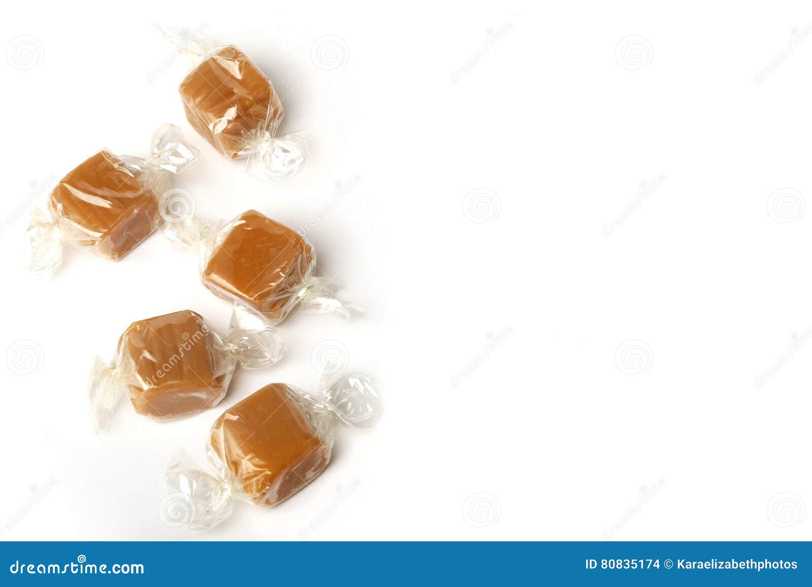 Wrapped Pieces of Fudge on a White Background Stock Photo - Image of ...