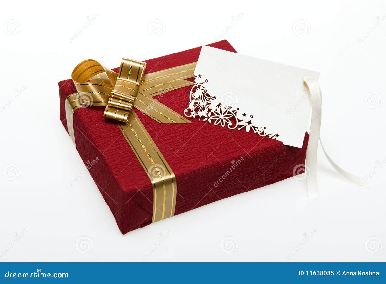 Wrapped Present Box with a Card Stock Image - Image of perfect, special ...