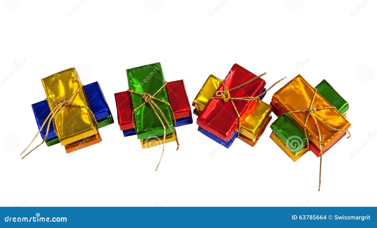 Wrapped Sparkling Little Chocolate Presents Stock Photo - Image of ...