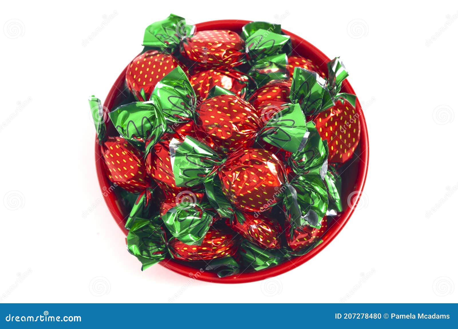 Wrapped Strawberry Candy in Decorative Wrapper Stock Photo - Image of ...