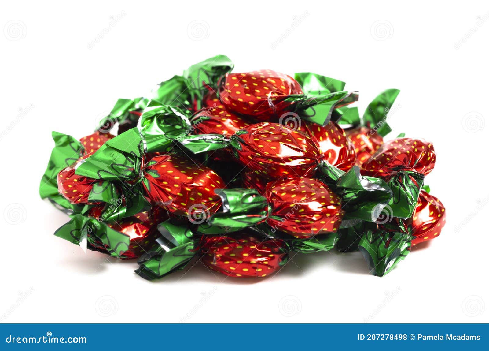 Wrapped Strawberry Candy in Decorative Wrapper Stock Photo - Image of ...