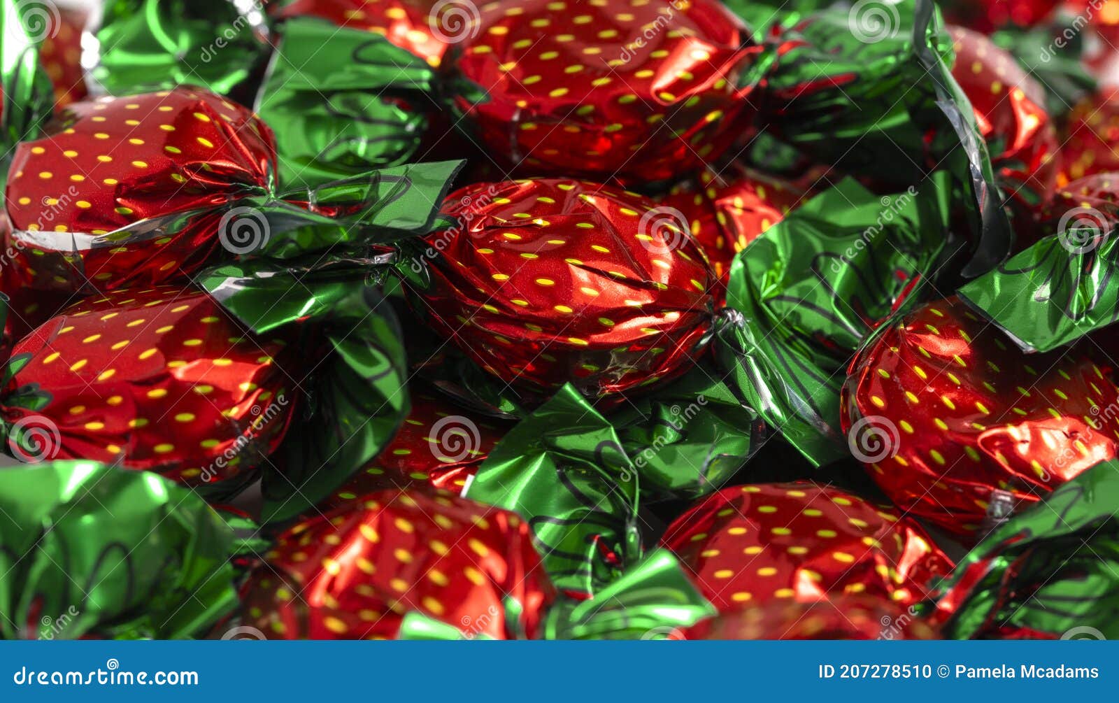 Wrapped Strawberry Candy in Decorative Wrapper Stock Photo - Image of ...