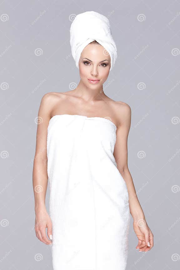 Wrapped in towel stock photo. Image of model, attractive - 20596996