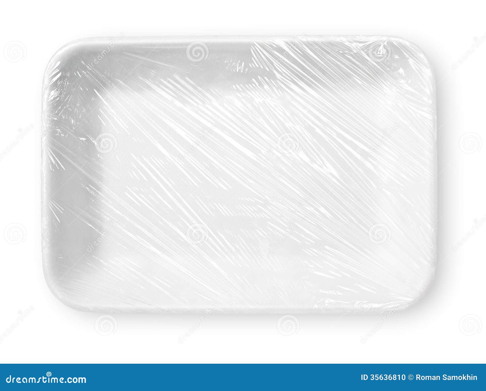 Wrapped White Styrofoam Food Tray Stock Photo - Image of sample, shot ...
