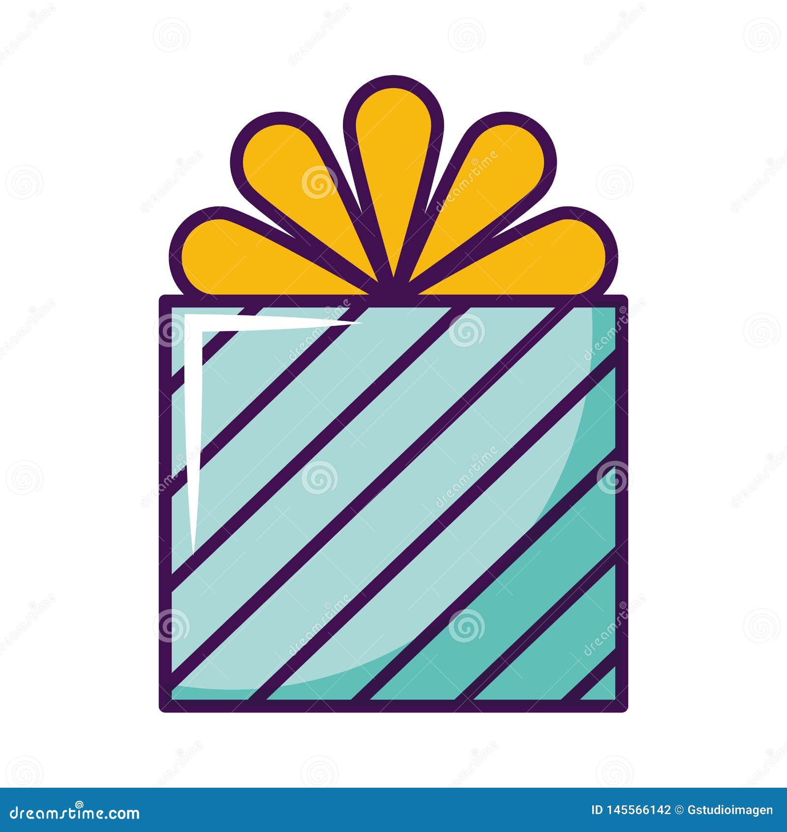 Wrapper Gift Box Bow Decoration Isolated Stock Vector - Illustration of ...