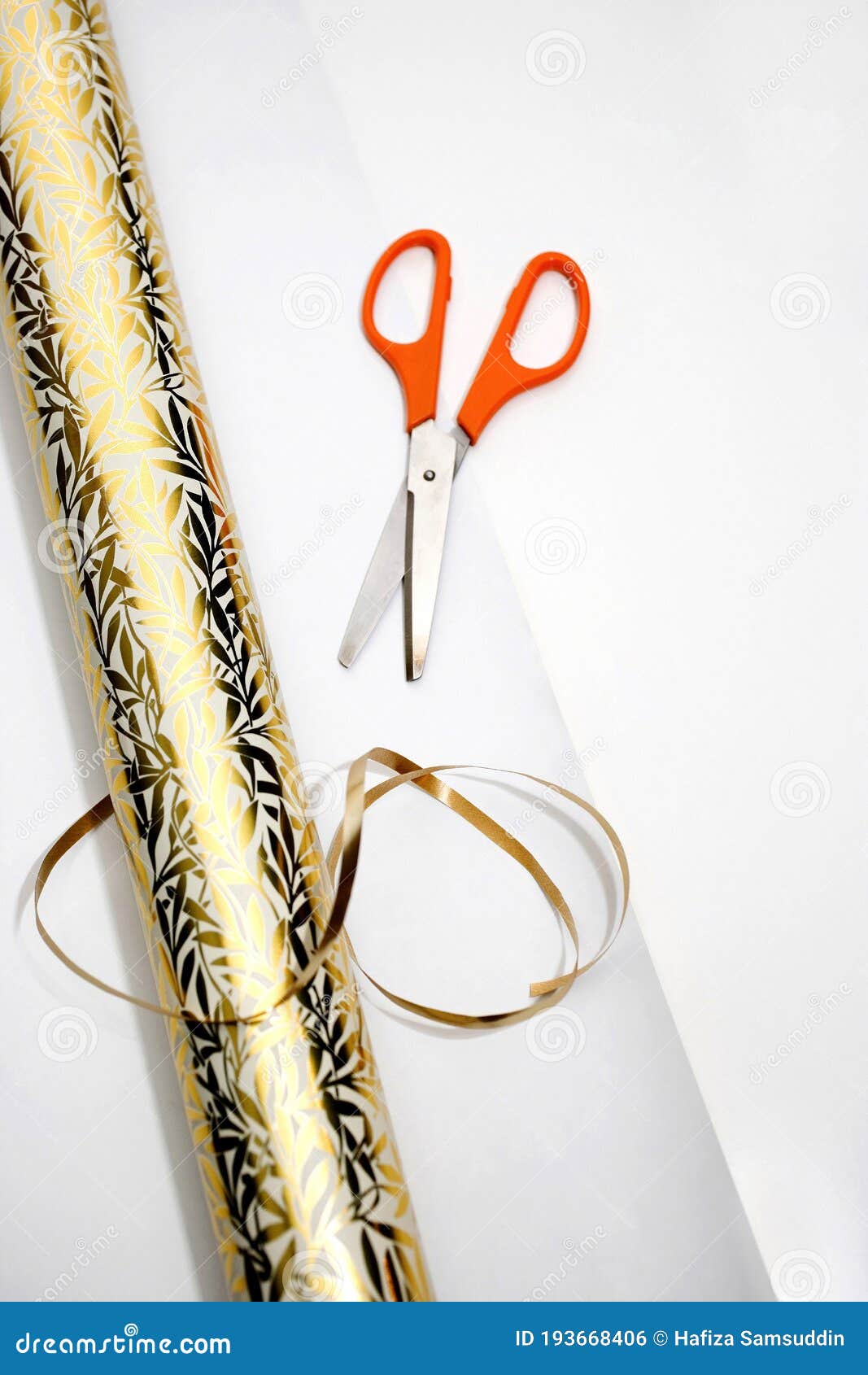 Wrapper and Scissors. Conceptual Image Shot Stock Photo - Image of ...