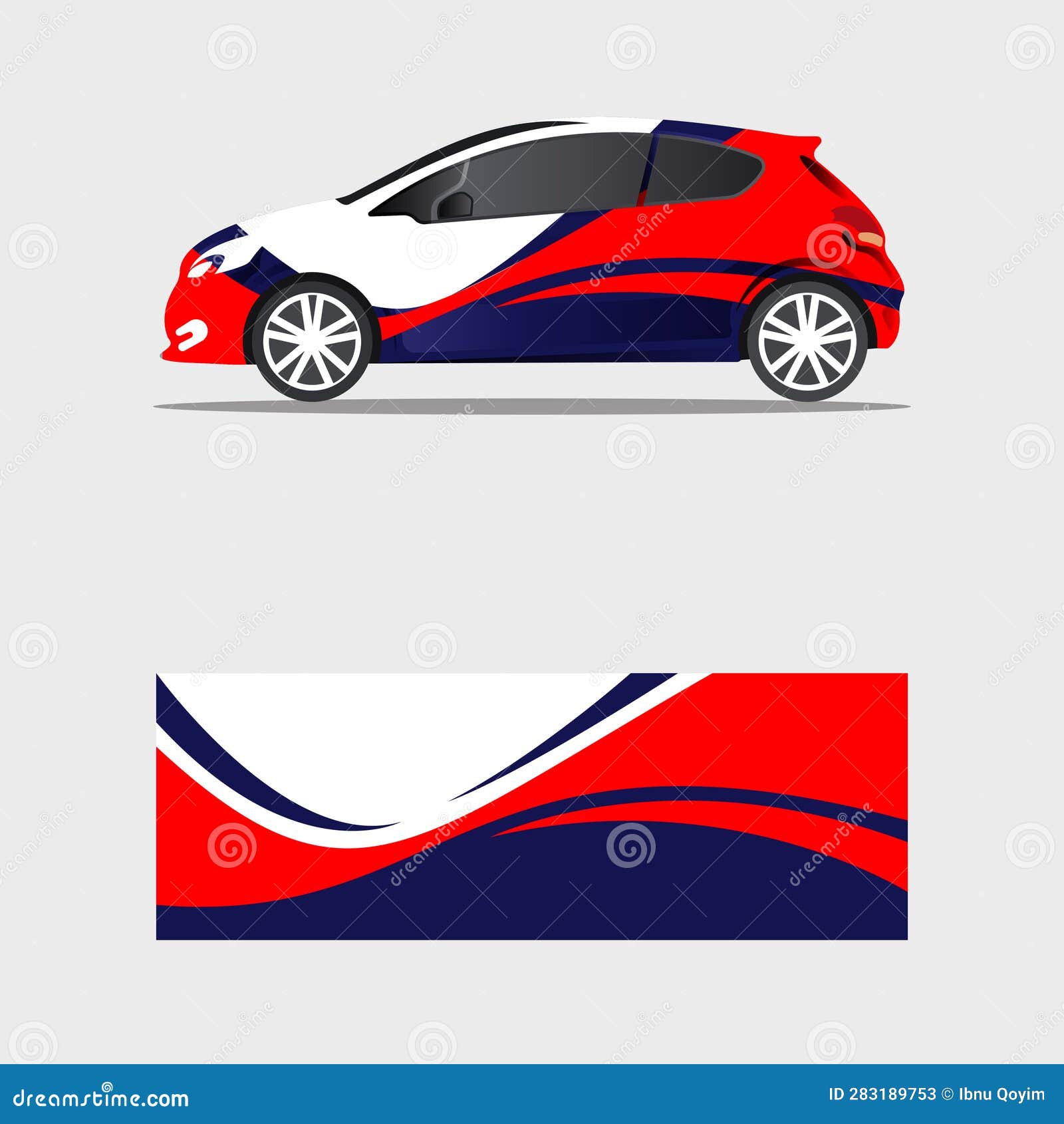 Wrapping Car Decal Creative Blue Red Elegant Concept Design Vector ...