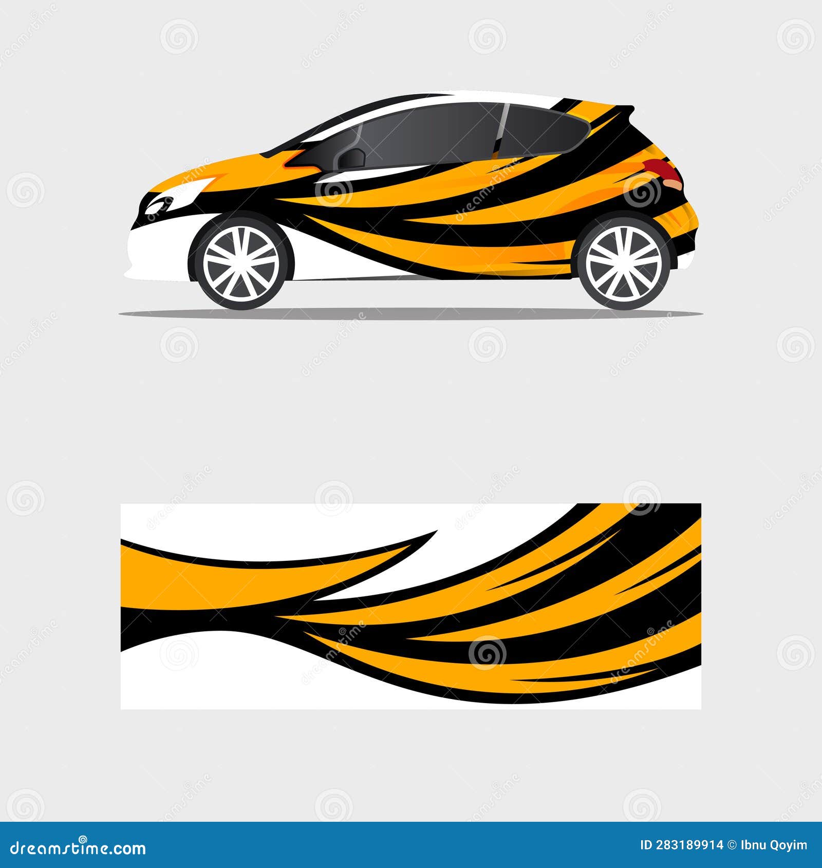 Wrapping Car Decal Flame Wavy Design Vector Stock Vector - Illustration ...