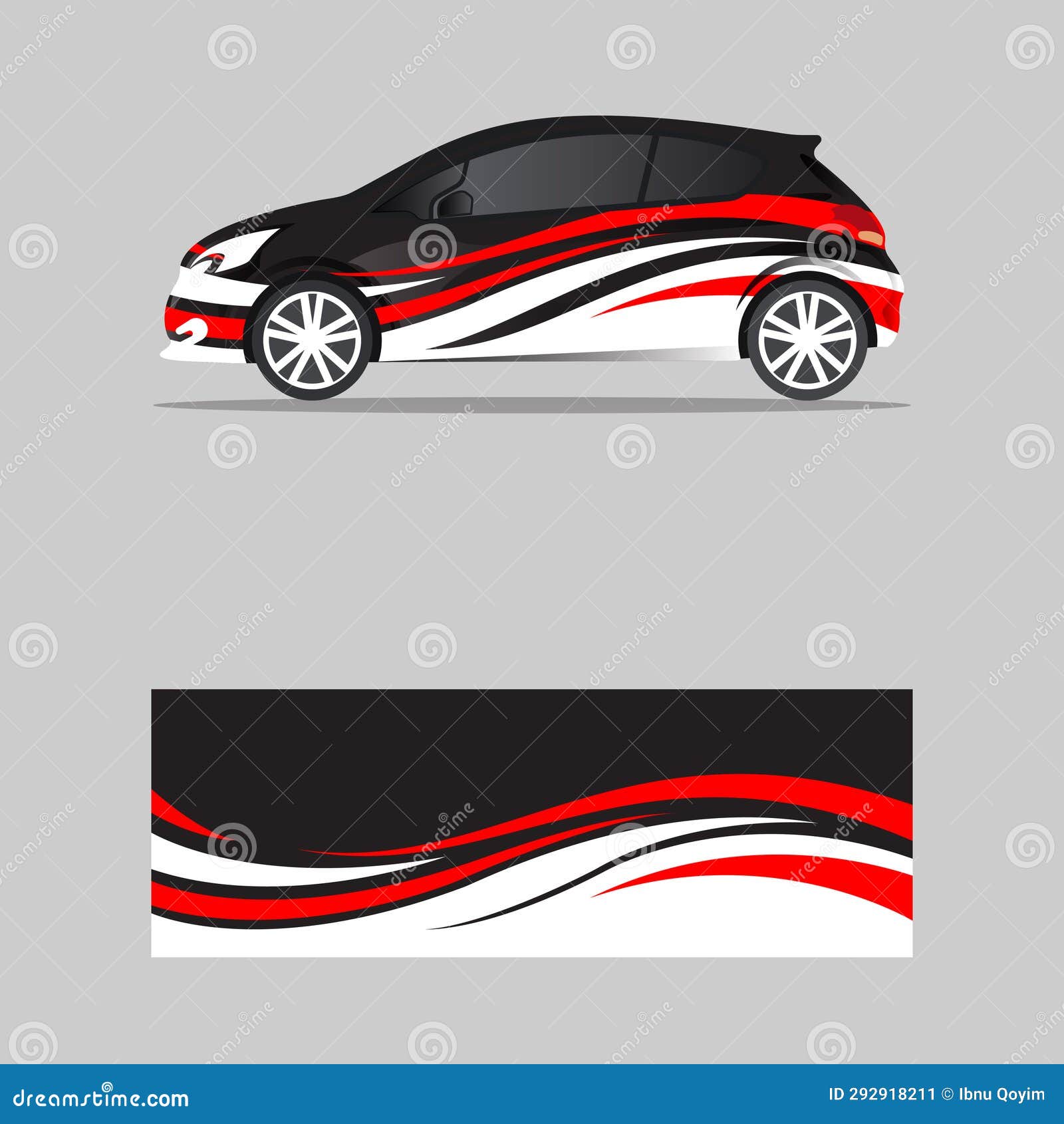 Wrapping Car Decal Wavy Style Design Vector Stock Illustration ...
