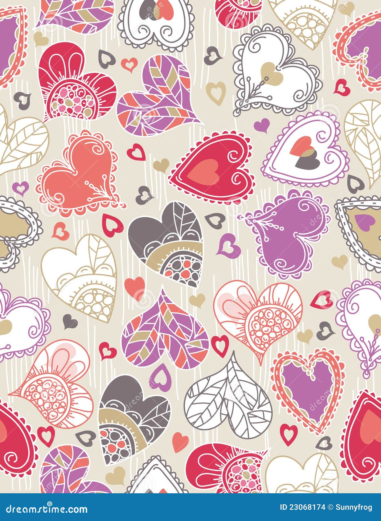 Wrapping Paper with Hearts, Vector Stock Vector - Illustration of ...