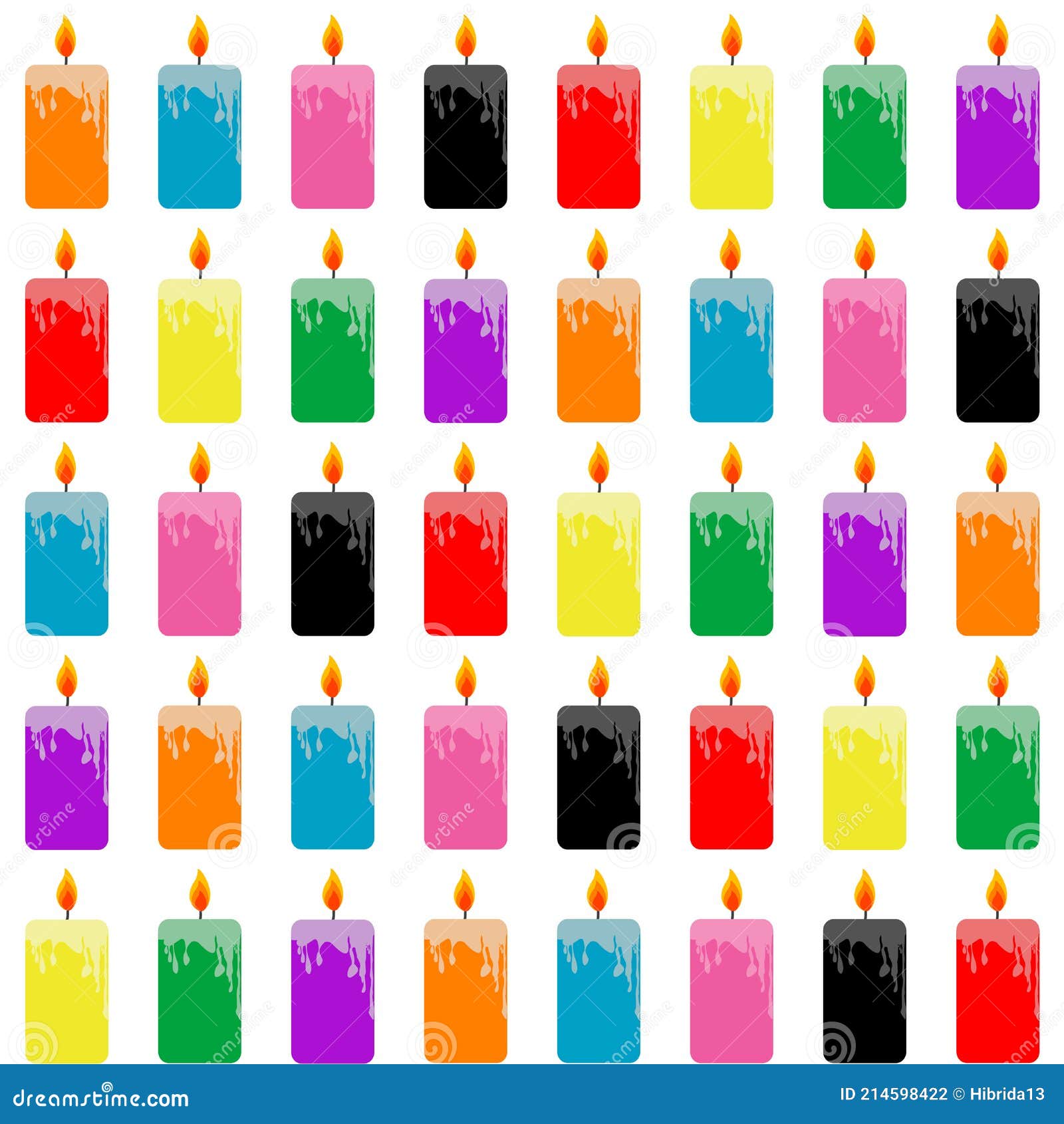 Colored Candles Happy Birthday Flooding Water Royalty-Free Stock ...