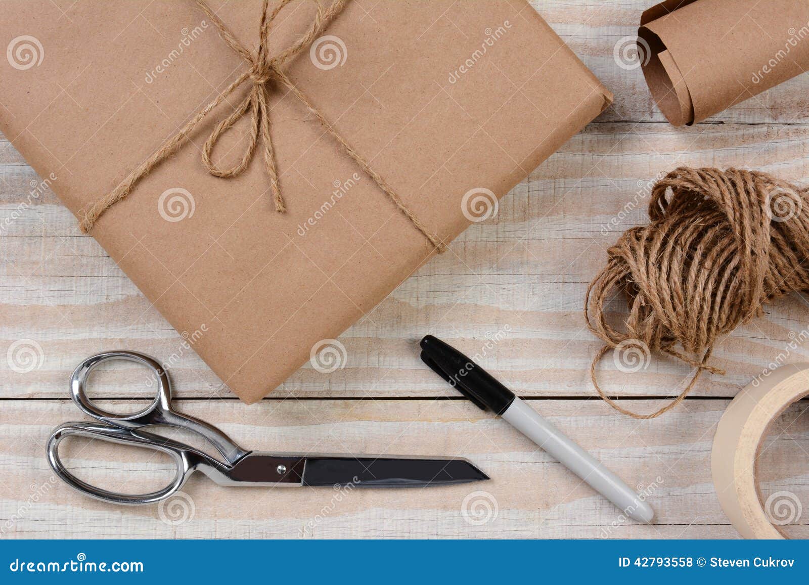 Wrapping a Parcel stock photo. Image of rustic, twine - 42793558